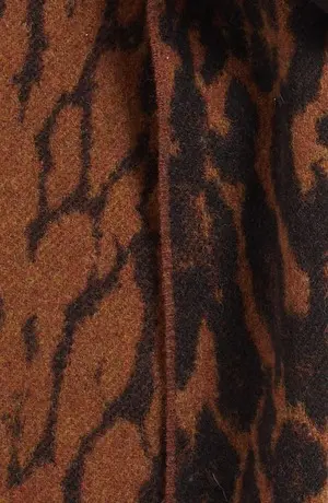GANNI Leopard Jacquard Wool Scarf