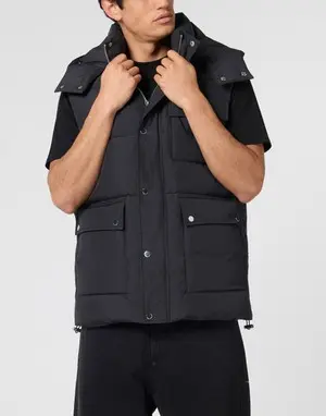 Philipp Plein Nylon Puffer Vest Gothic Plein - Black