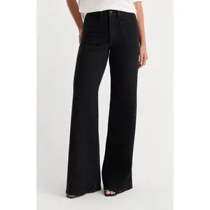 Good American Soft-tech Good Legs Palazzo Jeans - Black001
