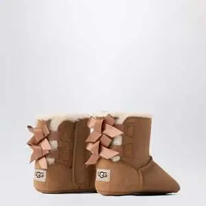 UGG Bailey Bow Ribbon Boots In Chestnut Suede