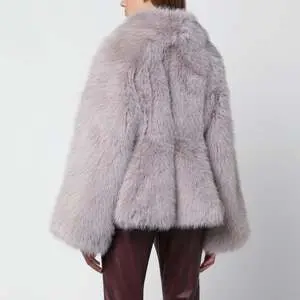 ROTATE BY BIRGER CHRISTENSEN Short Flared Faux Fur Jacket
