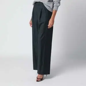 Victoria Beckham Ethel Trousers In Swamp Virgin Wool