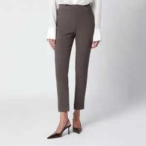 Victoria Beckham Khaki Virgin Wool-blend Trousers - Grey