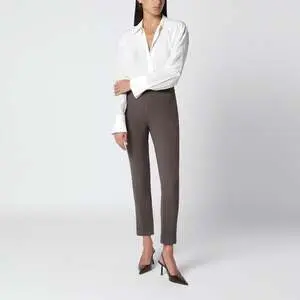 Victoria Beckham Khaki Virgin Wool-blend Trousers