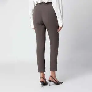 Victoria Beckham Khaki Virgin Wool-blend Trousers