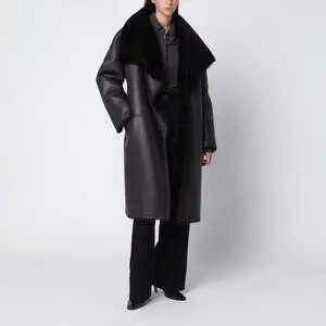 TOTEME Oversized Dark Sheepskin Coat