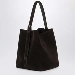 TOTEME Espresso Medium Suede Tote Bag