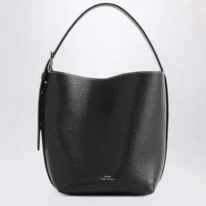 TOTEME Small Belted Tote Bag In Grained Leather - Black