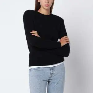 TOTEME Crew-neck Sweater In Silk And Cashmere Blend - Black