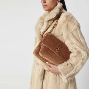 Saint Laurent Niki Medium Cognac Caramel Suede Bag - Orange