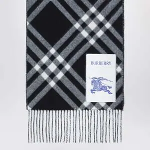 Burberry Check Cashmere Scarf - Black