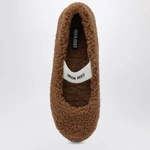 Moon Boot Cognac Shearling Ballerina