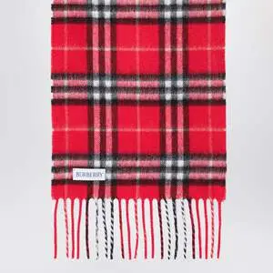 Burberry Check Cashmere Scarf - Red