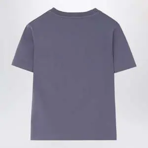 Burberry Purple- Cotton T-shirt With Logo Print - Blue