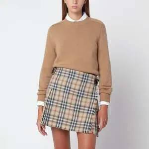 Burberry Caramel Crew-neck Cashmere Sweater