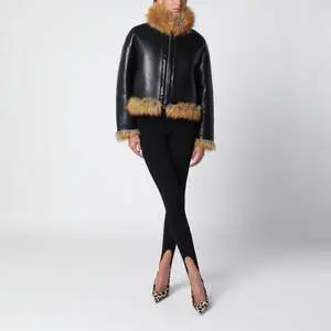SWORD 6644 Reversible Faux Leather Zip-up Jacket