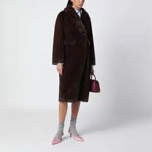 SWORD 6644 Dark Faux Fur Coat