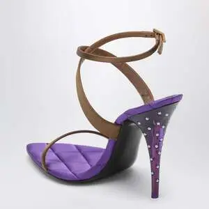 Saint Laurent Cognac-colored Ivresse Sandals In Crêpe Satin - Brown