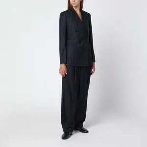 Givenchy Navy Pinstripe Wool Trousers