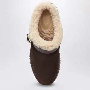 Chloé Nama Suede Wedge Mules