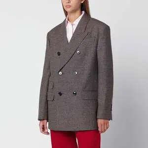 AMI Paris And Black Double-breasted Wool Blazer - Brown