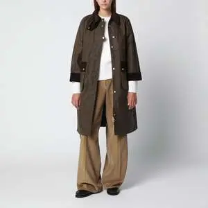 Barbour Long Waxed Cotton Jacket, Olive