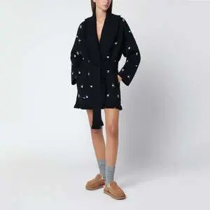 Alanui Echoes Of The Bandana Navy Wool Cardigan - Blue