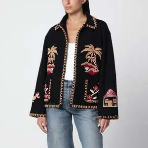 Alanui Remember Me Black Virgin Wool Jacket - Multicolor