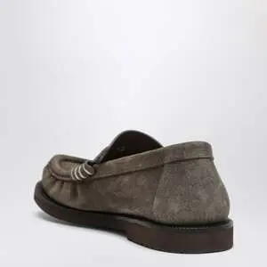 JW Anderson Dark Taupe Suede Loafers - Brown