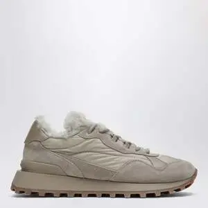 Brunello Cucinelli Runners Ice Sneakers In Suede And Techno Cotton