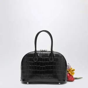 SELF-PORTRAIT Mini Bowling Bag In Embossed Leather