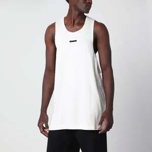 Fear Of God Essential Ivory Cotton Tank Top - White