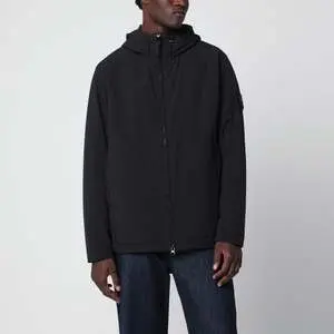 Stone Island Hooded Jacket In Technical Fabric - Black