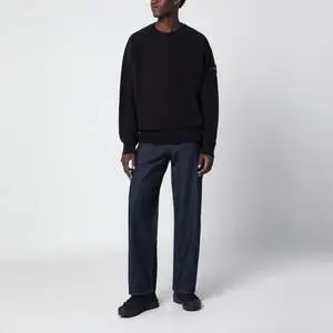 Stone Island Crewneck Sweatshirt In Organic Cotton - Black