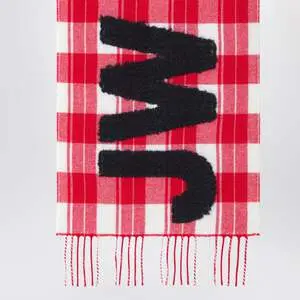 JW Anderson Tartan Wool-blend Scarf With Maxi Logo