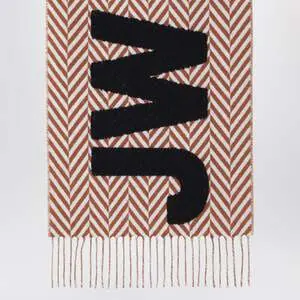 JW Anderson Chevron Wool-blend Scarf With Maxi Logo