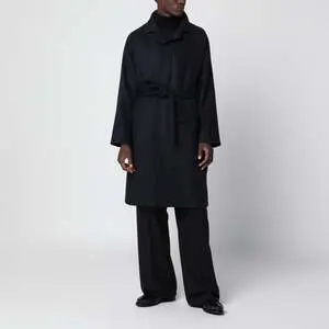 Tagliatore Wool-blend Coat With Belt - Blue