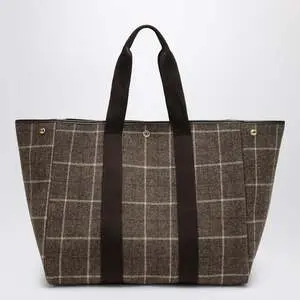 Rue De Verneuil Tartan Traversée L Tote Bag - Brown
