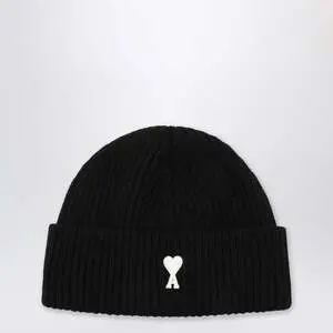 AMI Paris De Coeur Wool Hat - Black