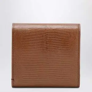AMI Paris Cognac Paris Paris Compact Leather Wallet