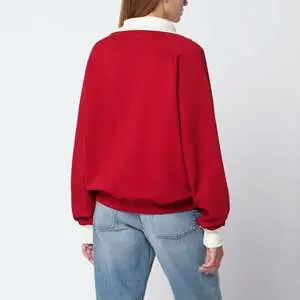 AMI Paris De Coeur Zip-up Sweatshirt In Cotton, /ivory