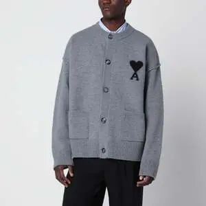 AMI Paris De Coeur Cardigan - Grey