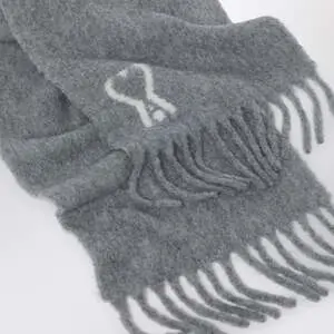 AMI Paris De Coeur Scarf - Grey