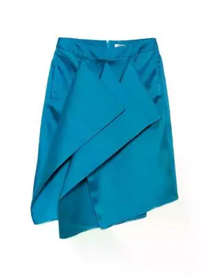 LUTZ HUELLE Fleuron Draped Midi Skirt - Blue