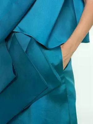 LUTZ HUELLE Fleuron Draped Midi Skirt
