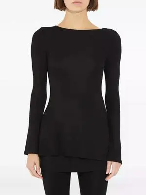 THE PARK Evelyn Boat-neck Long-sleeved T-shirt - Black