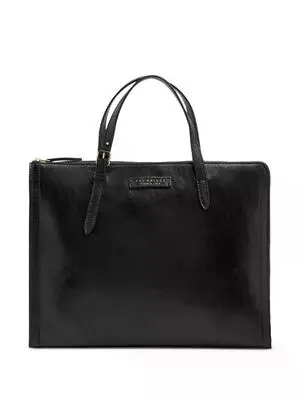 THE BRIDGE Leather Laptop Bag - Black