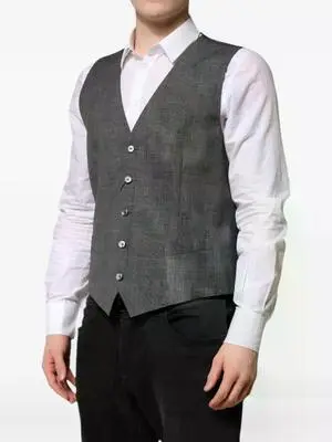 Dolce & Gabbana Checkered-pattern V-neck Waistcoat