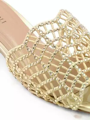 NICOLI Rosella Crystal-embellished Block-heel Sandals