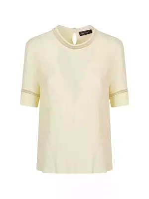 Fabiana Filippi Beaded-trim Short-sleeve Blouse